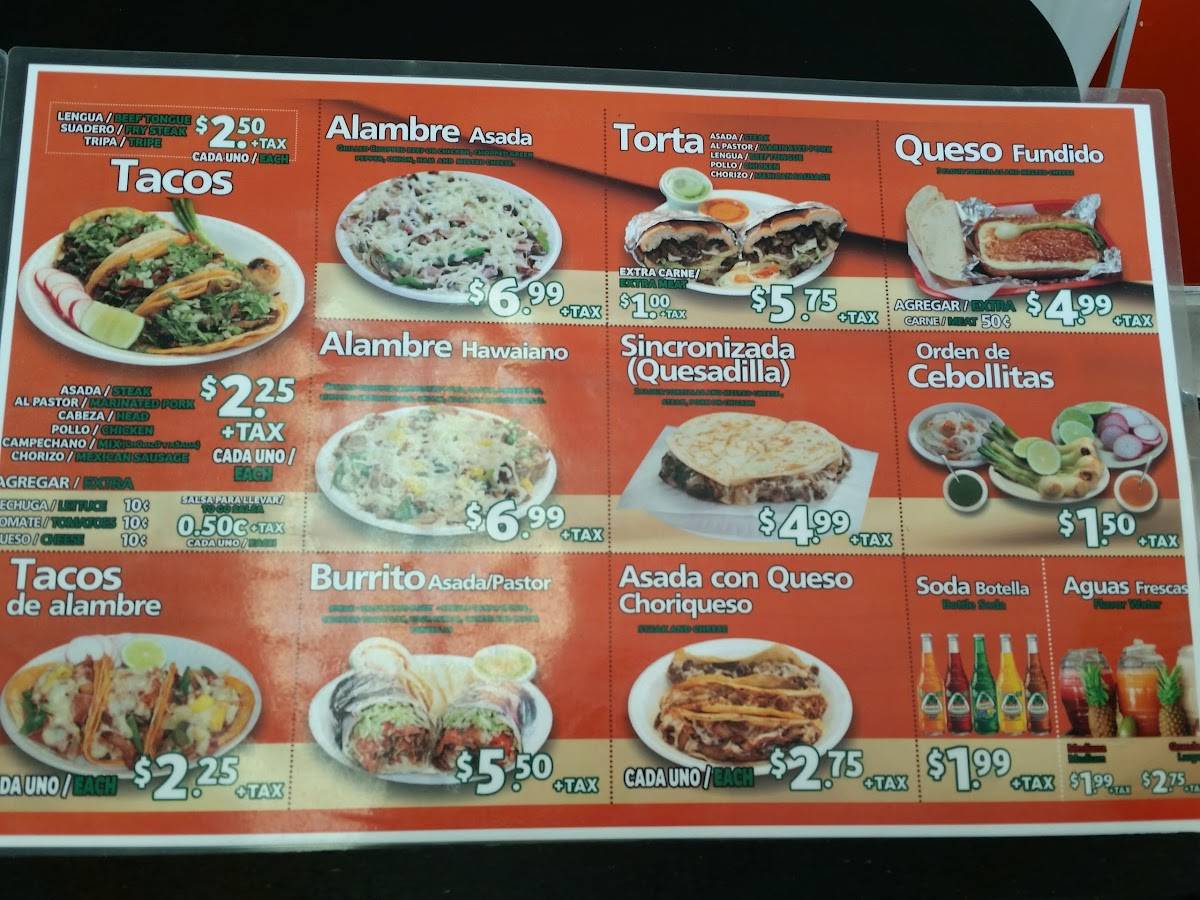 Menu at TACOS 46 restaurant, Indianapolis
