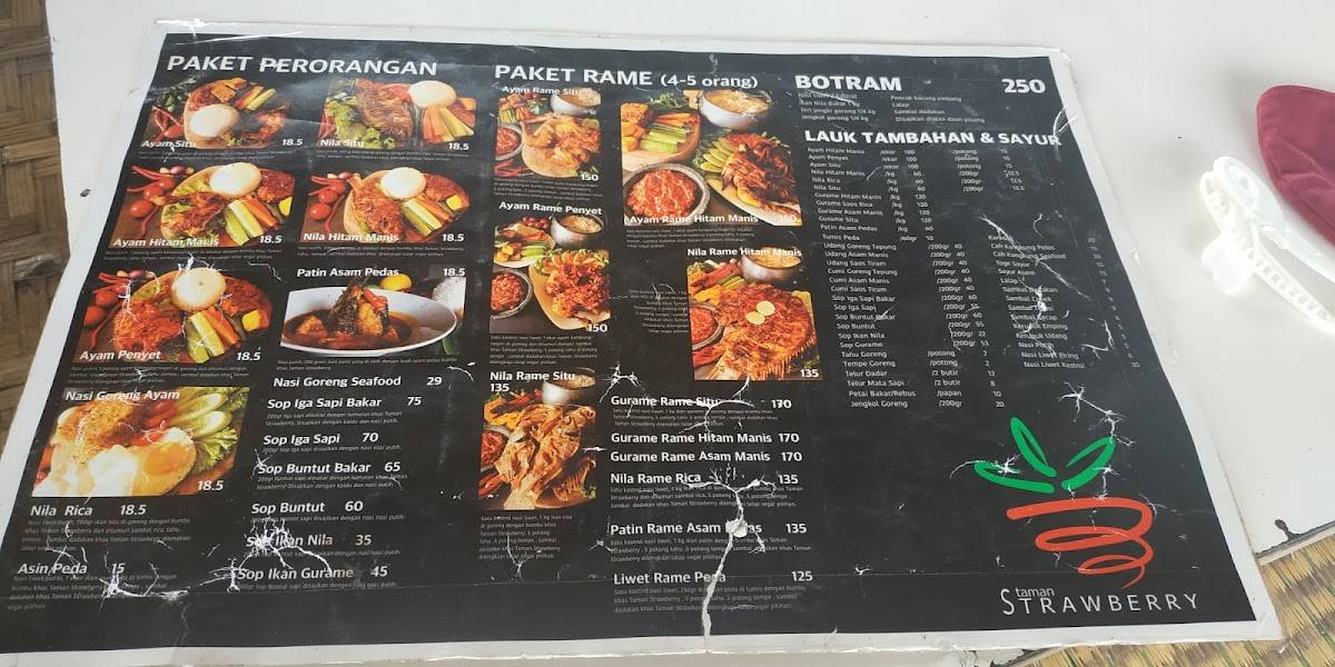 Menu at Taman Strawberry Sukabumi restaurant, Sukabumi
