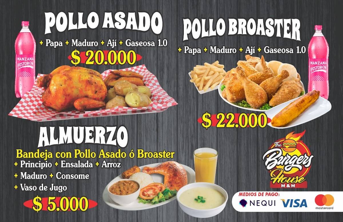 Menu at The Burgers House M&M restaurant, Ibagué