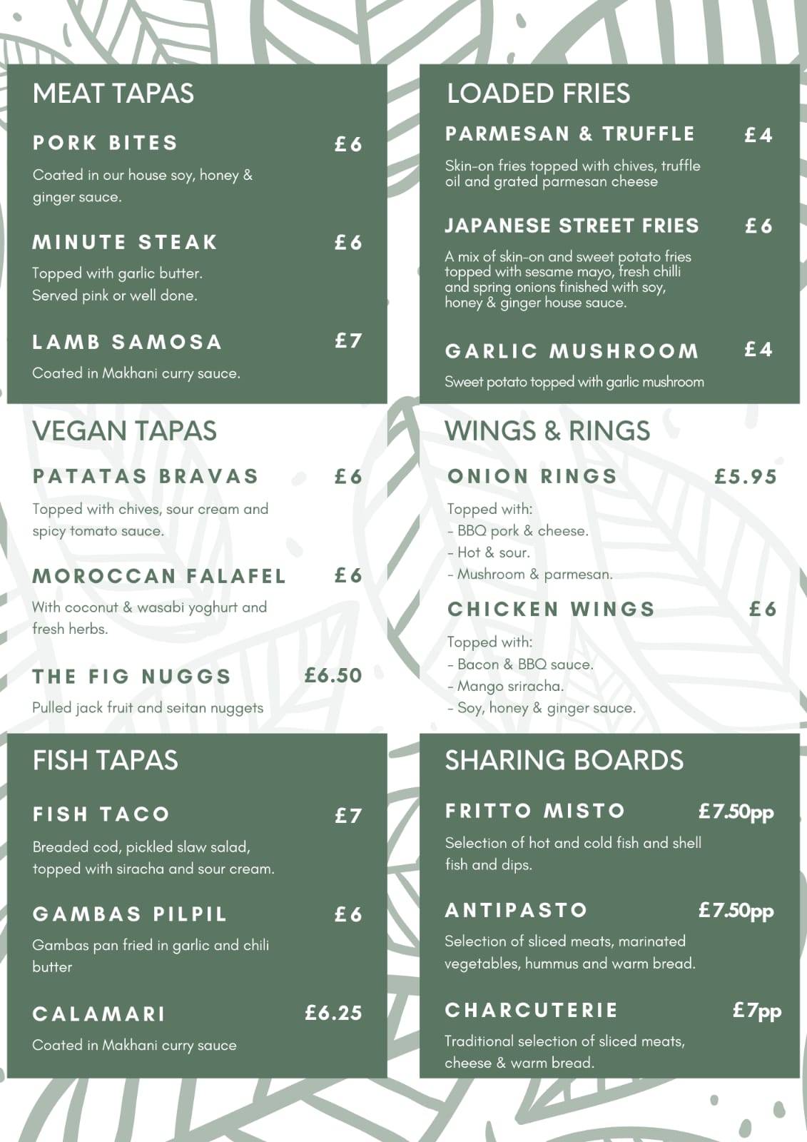 Menu at The Fig Kitchen and Deli restaurant, Malvern