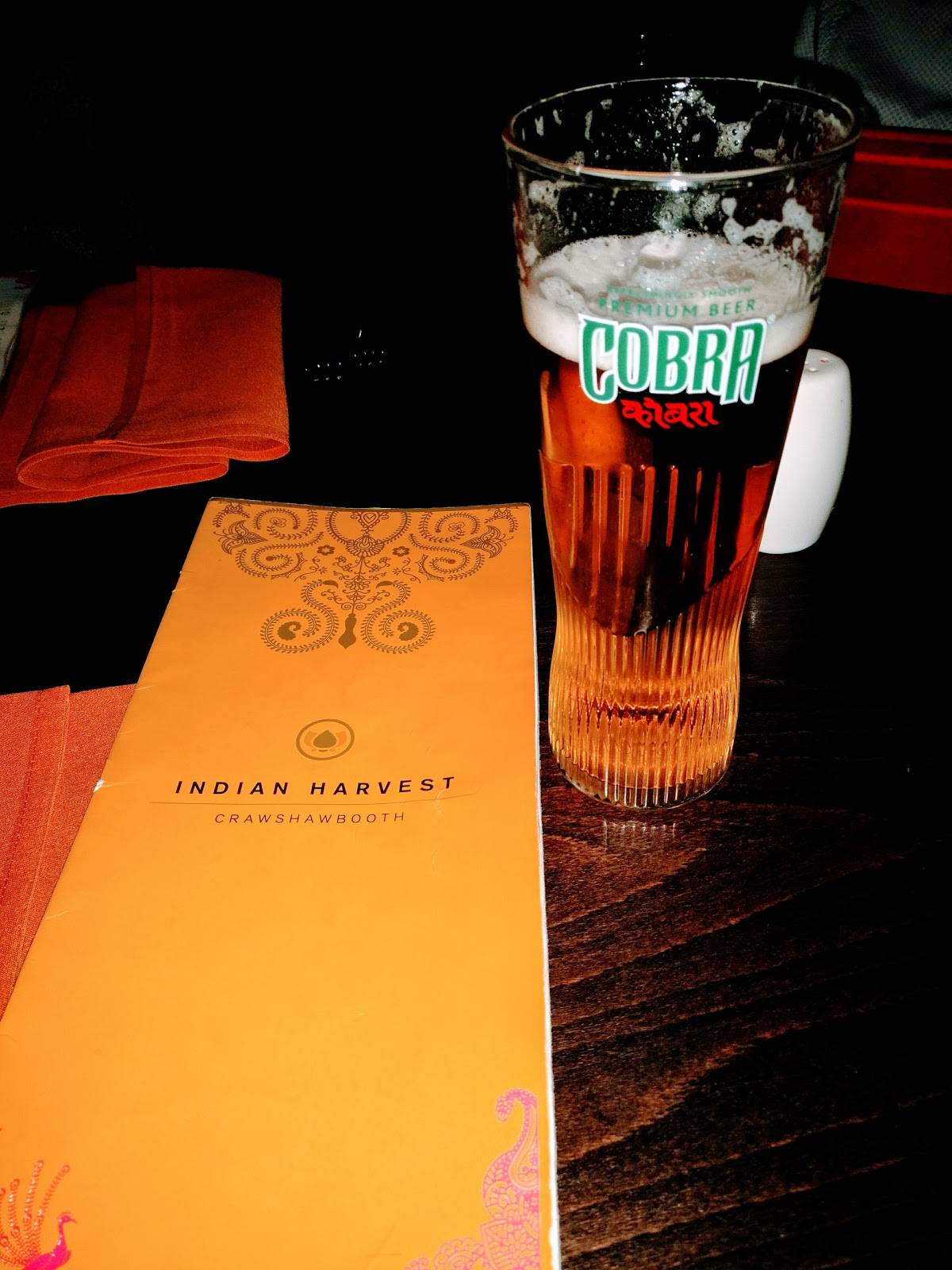 Menu at The Indian Harvest restaurant, Rawtenstall, 612 Burnley Rd
