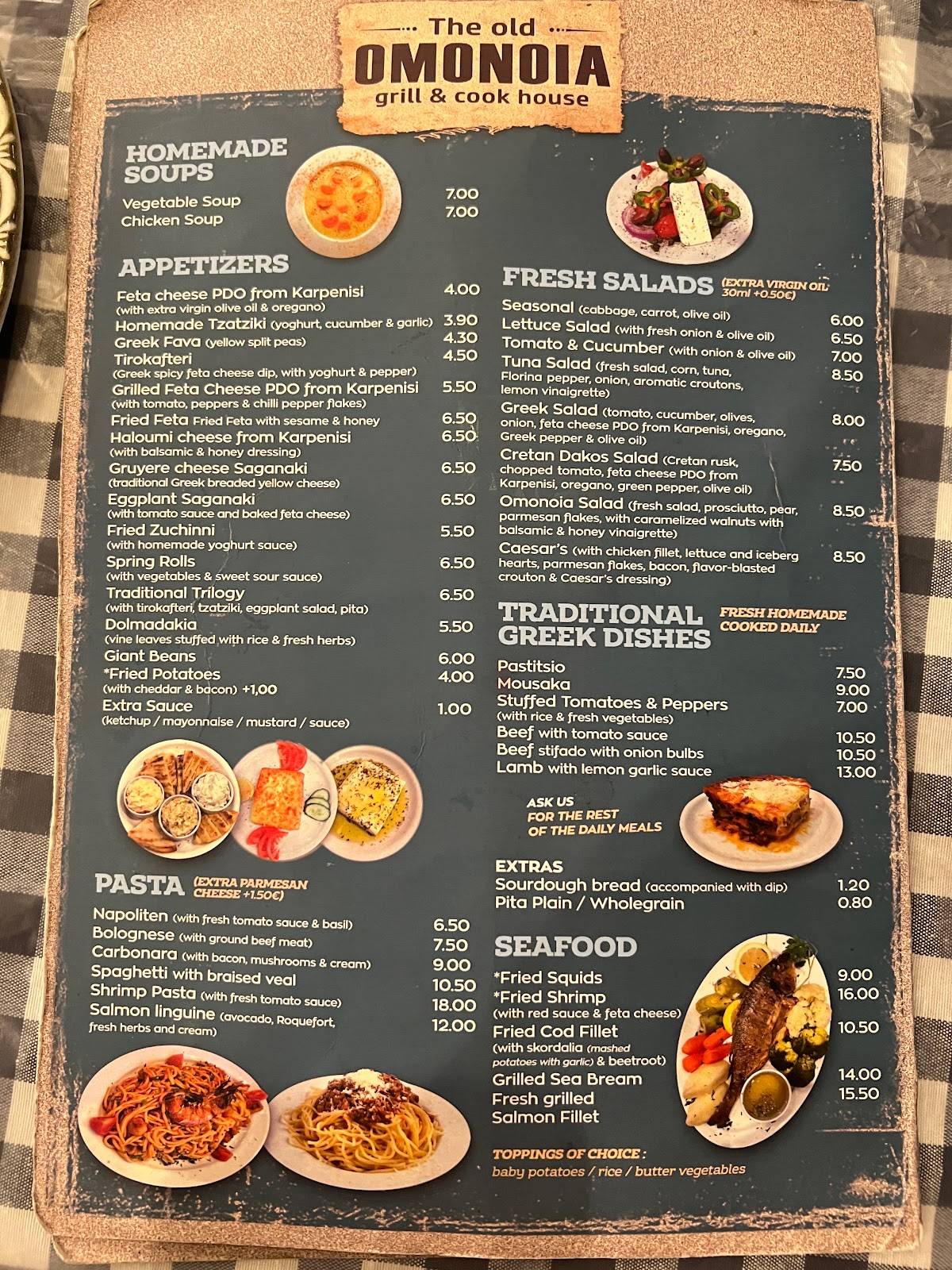 Menu at The Old Omonoia - Grill & Cook House, Athens