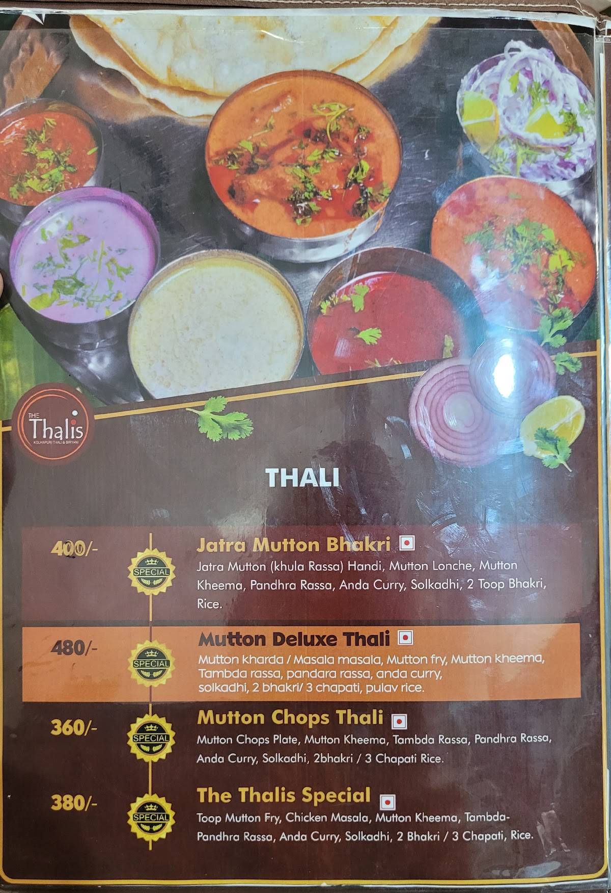 Menu at The Thalis ( Kolhapuri Thali ) - Best kolhapuri Non-veg thali ...