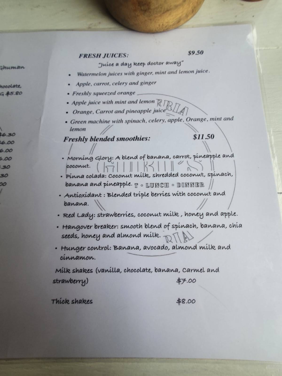 Menu at The Vietnamese Guy restaurant, Albury