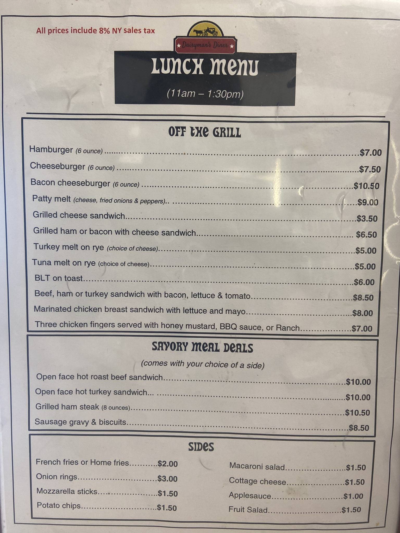 Menu at Trails End restaurant, Dresden