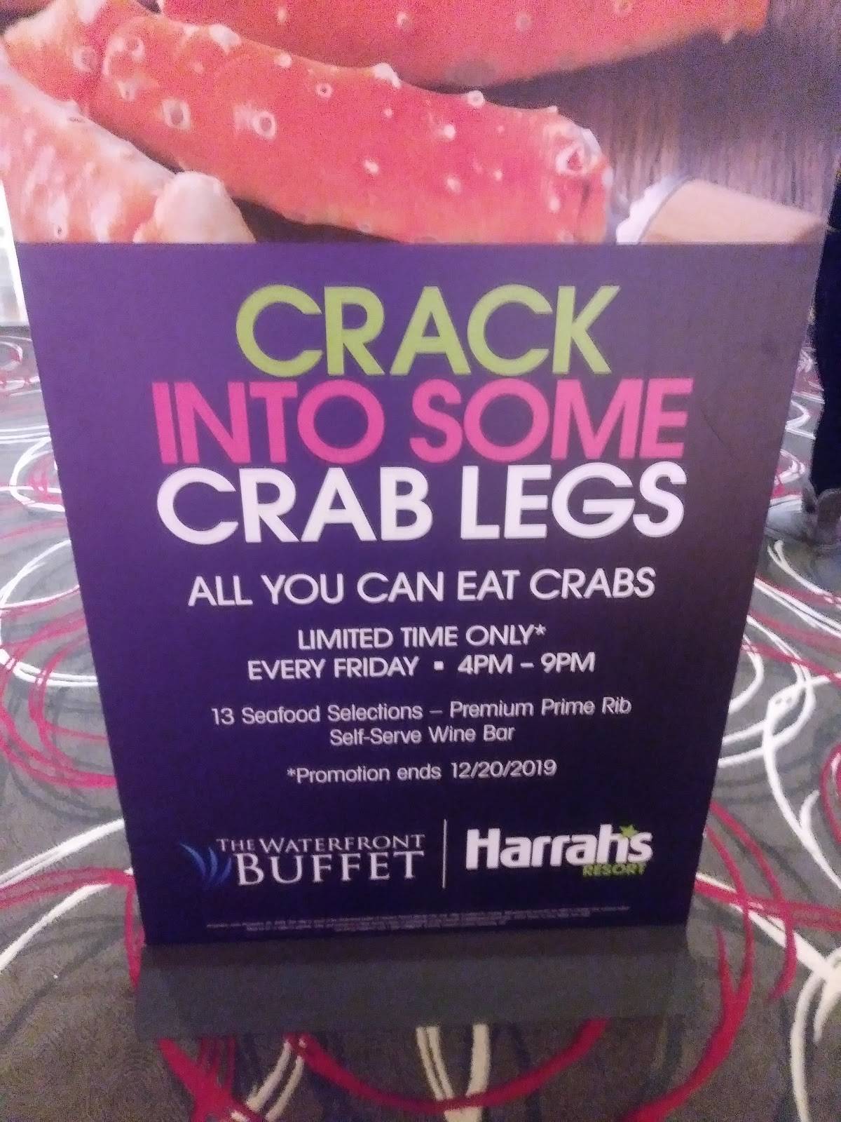 Menu at Waterfront Buffet restaurant, Atlantic City, 777 Harrah's Blvd
