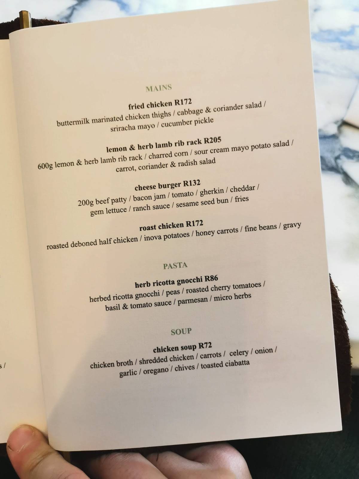 Menu at tashas Mall of Africa restaurant, Midrand, Mall of Africa