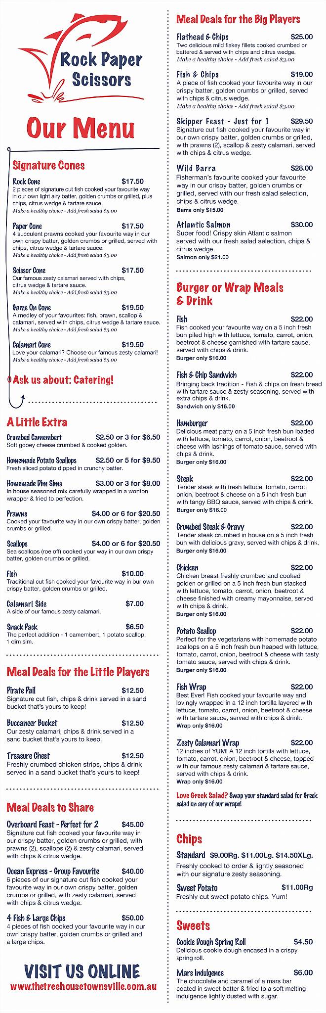 Menu at Rock Paper Scissors The Strand restaurant, North Ward, 21 The ...