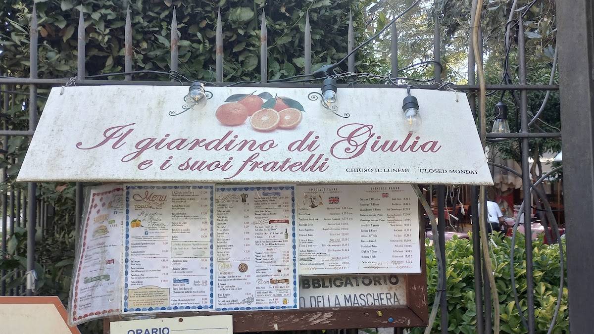Menu at Hostaria Antica Roma restaurant, Rome, Via Appia Antica