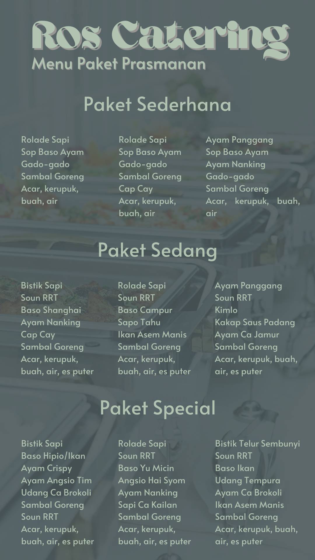 Menu at Ros Catering Cirebon restaurant, Cirebon