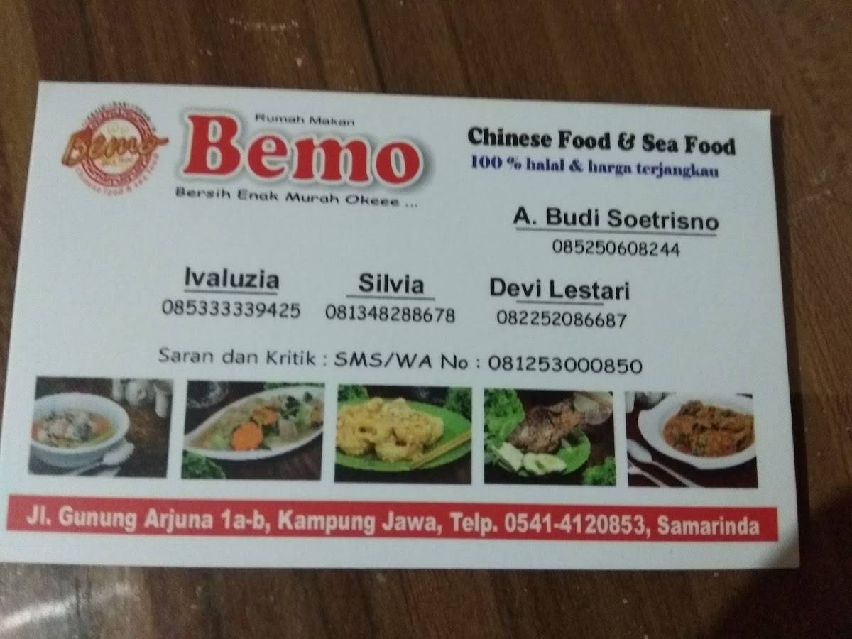 Menu at Rumah Makan Bemo restaurant, Samarinda