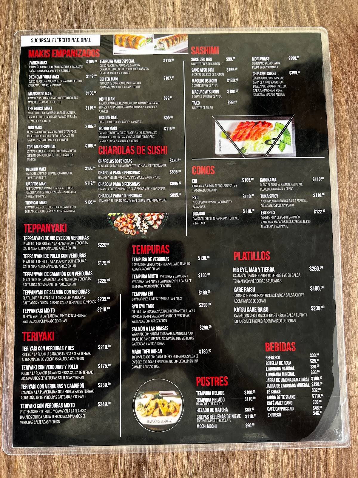Carta del restaurante Ryu Ramen House, Ciudad Juarez