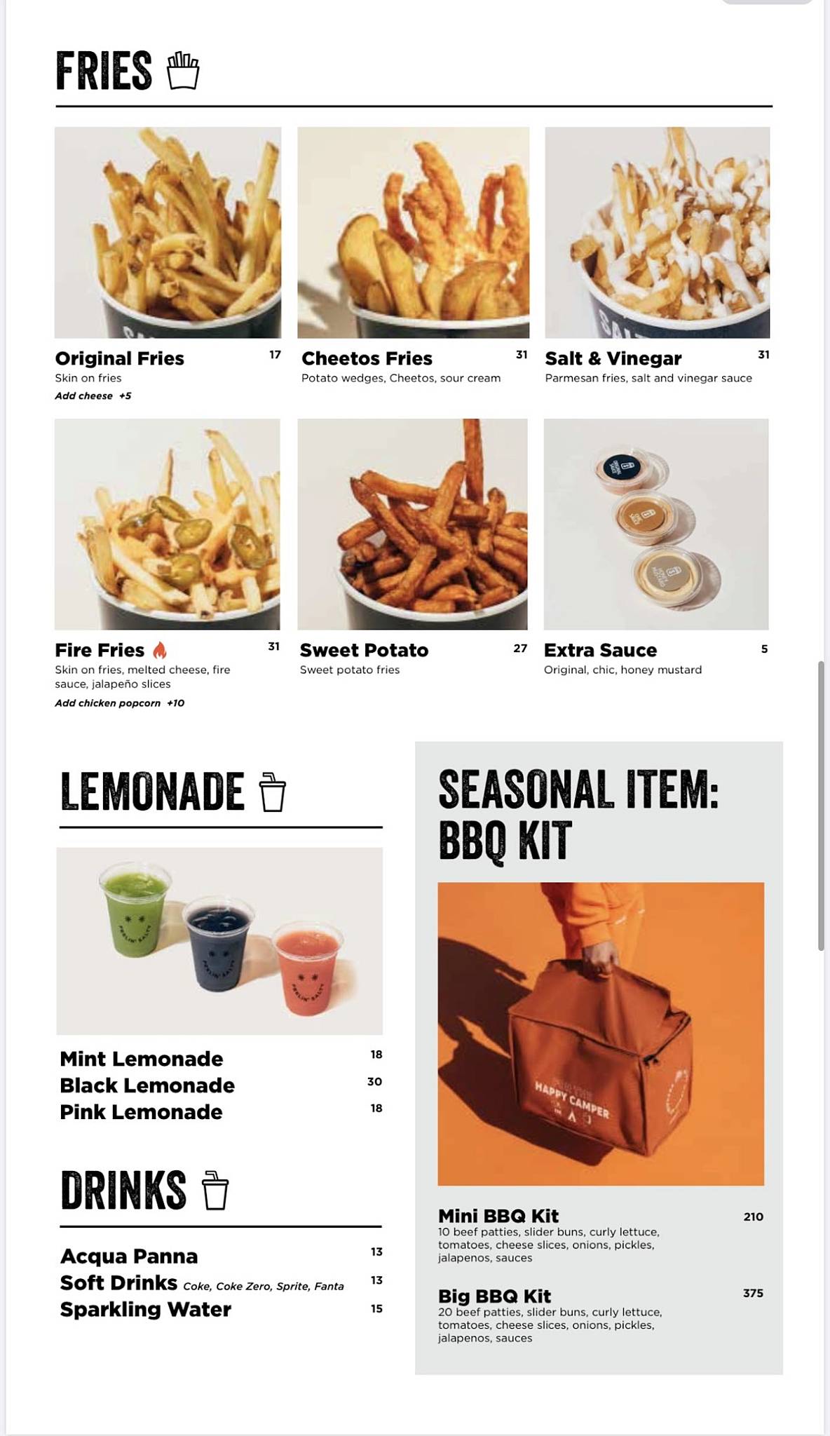 Menu at SALT KITE BEACH restaurant, Dubai, Kite Beach - 2C St