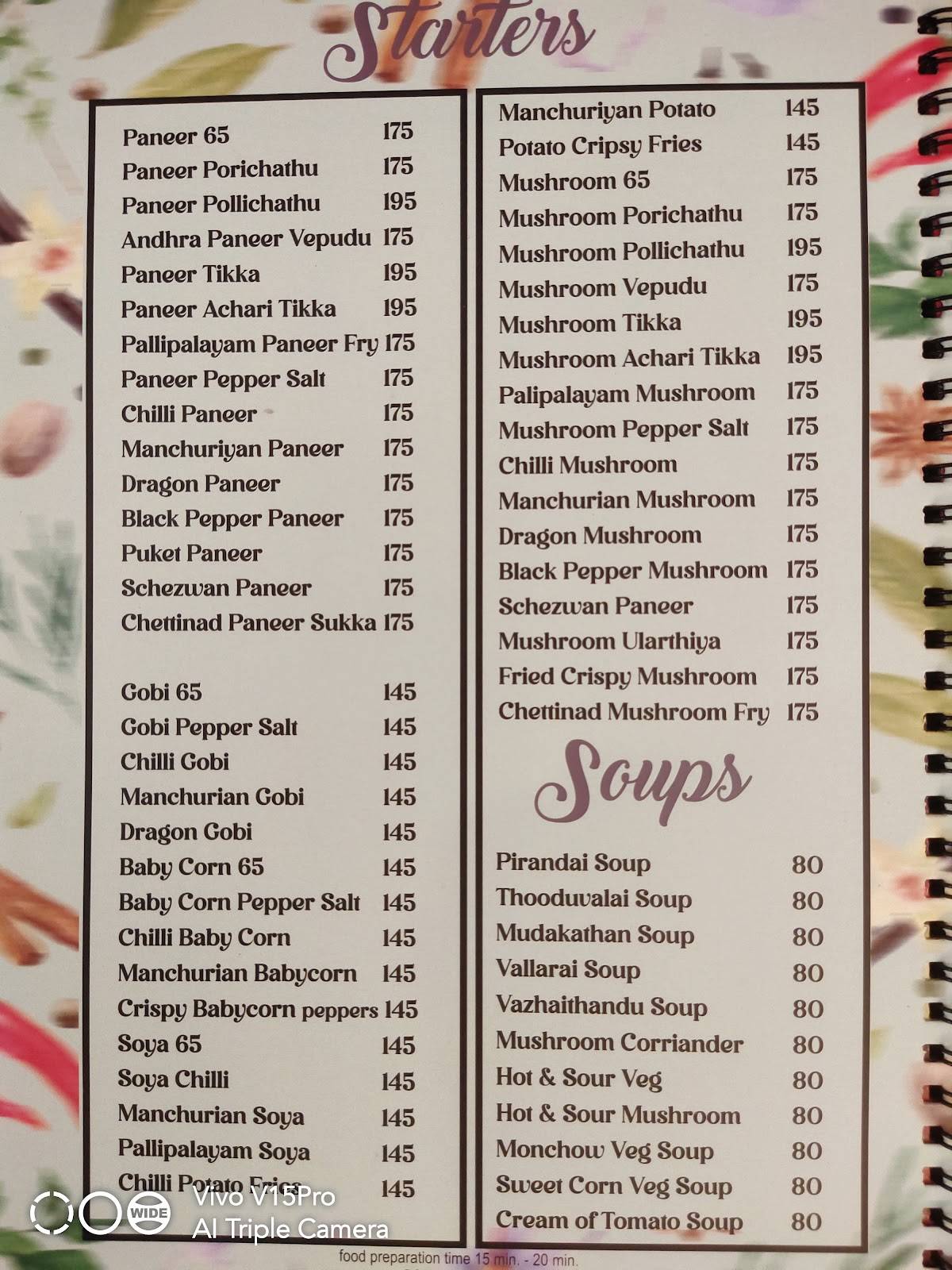 Menu at SANMITH PURE VEG RESTAURANT, Chennai