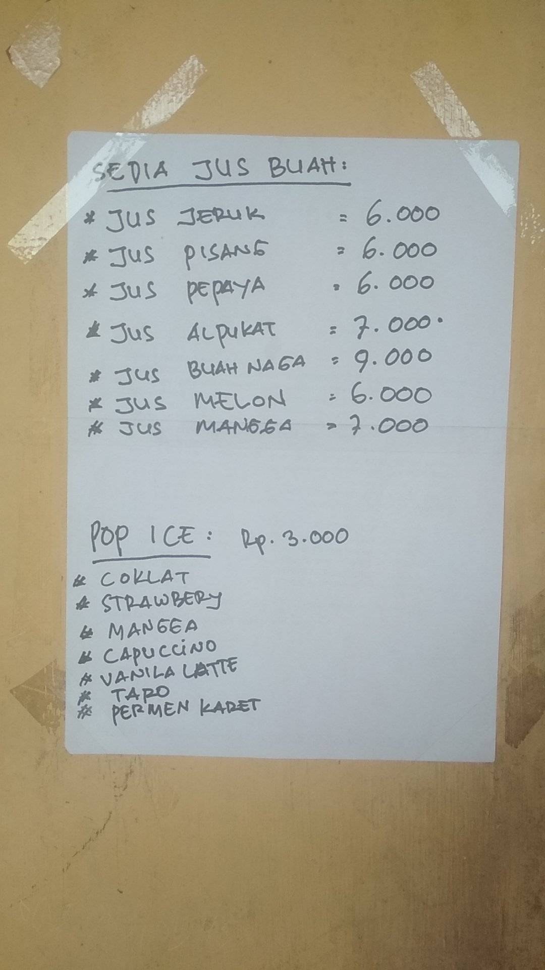 Menu at SEBLAK, Cilok Goang, Warung Istana FITNESS restaurant, Bandung