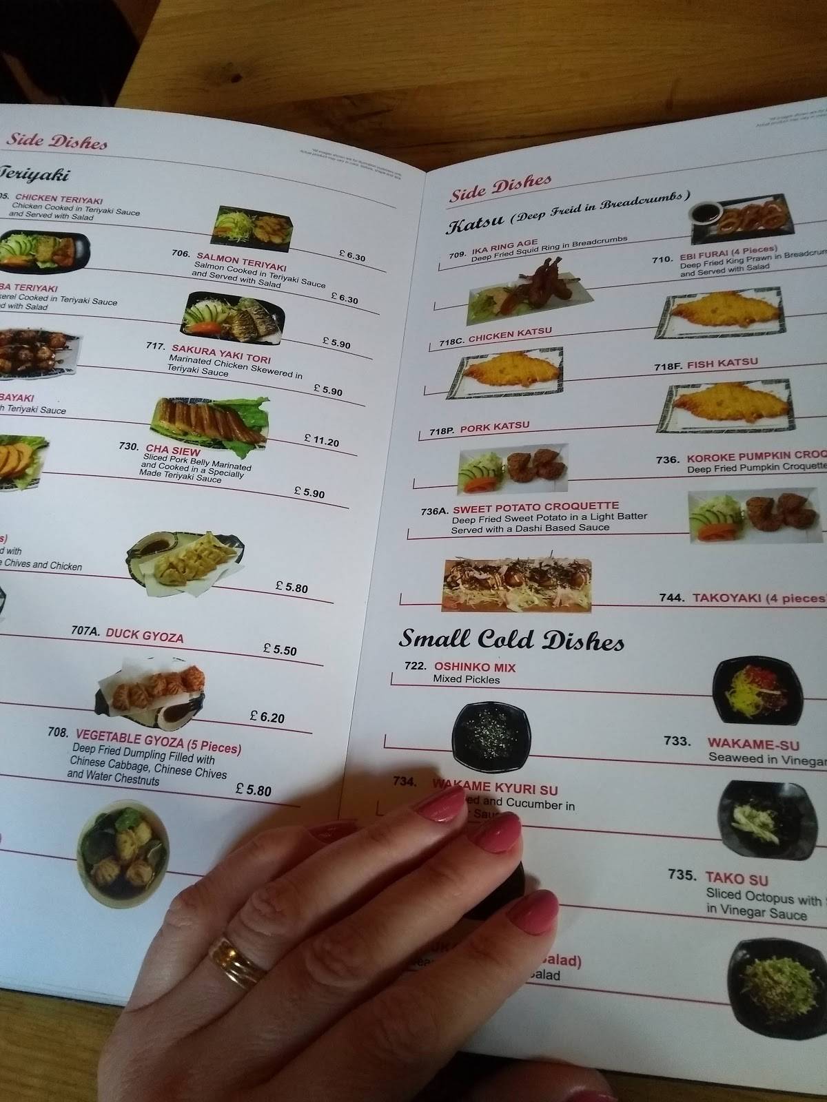 Menu at Sakura Southampton Japanese Restaurant, Southampton