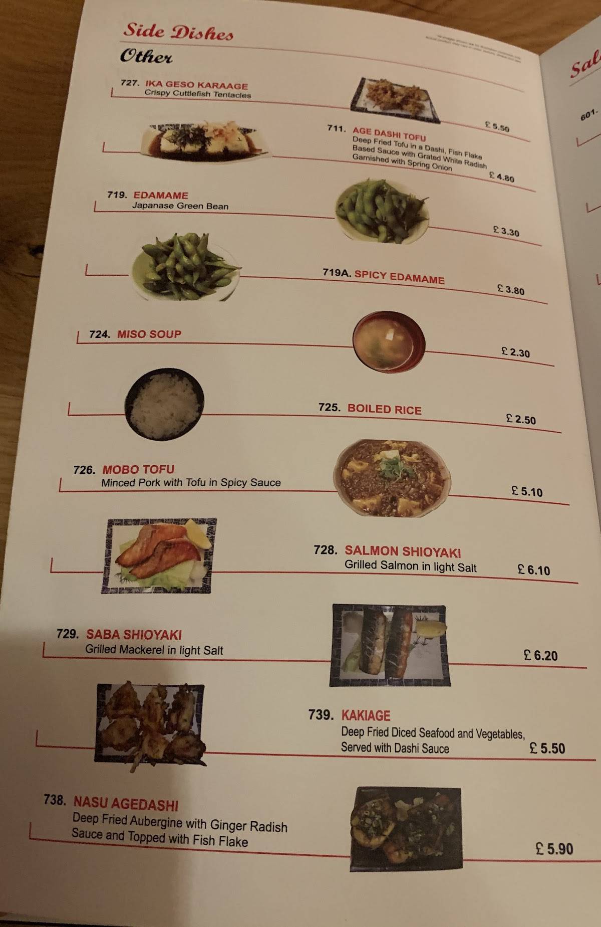 Menu at Sakura Southampton Japanese Restaurant, Southampton