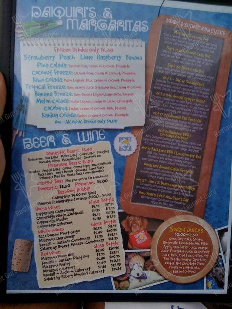 Menu at The Salty Dog Cafe, Hilton Head Island, 232 S Sea Pines Dr