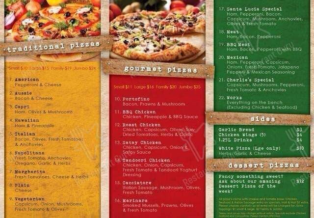 Menu at Santa Lucia Pizza pizzeria, Heathridge, Heathridge Shopping Centre