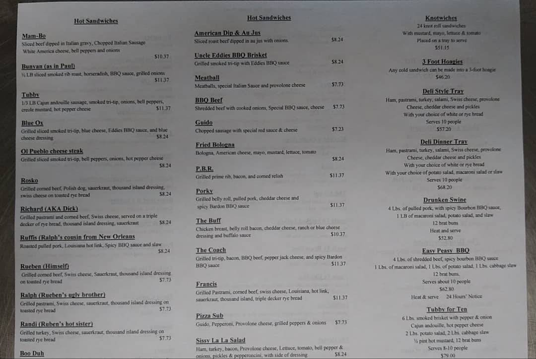 Menu at Sausage Shop Meat Market and Deli restaurant, Tucson, W Prince ...
