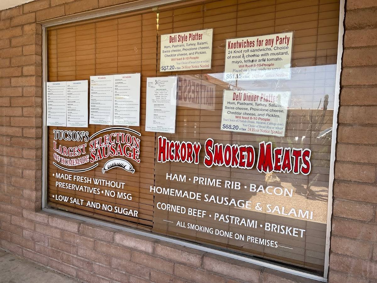 Menu at Sausage Shop Meat Market and Deli restaurant, Tucson, W Prince ...