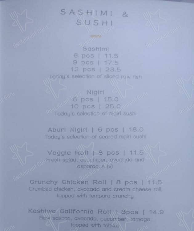 Menu at Kashiwa Japanese Restaurant, Scarborough