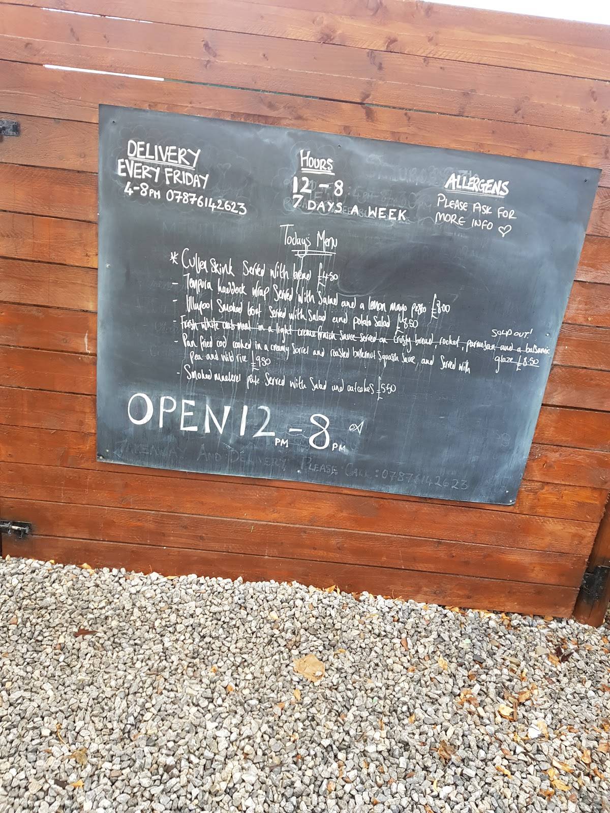 Menu at Seafood Shack restaurant, Ullapool