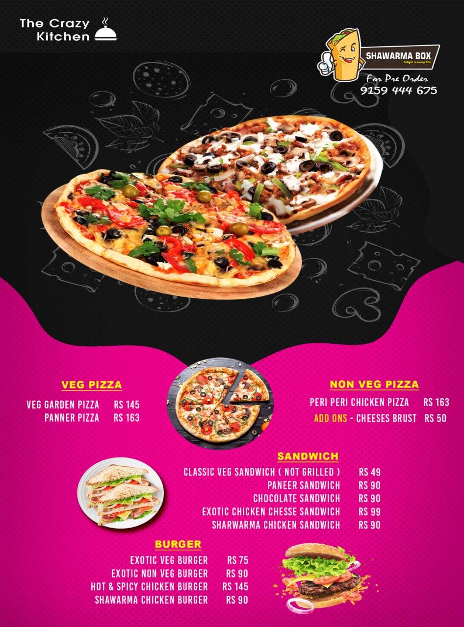 Menu at Shawarma Box, Sivakasi
