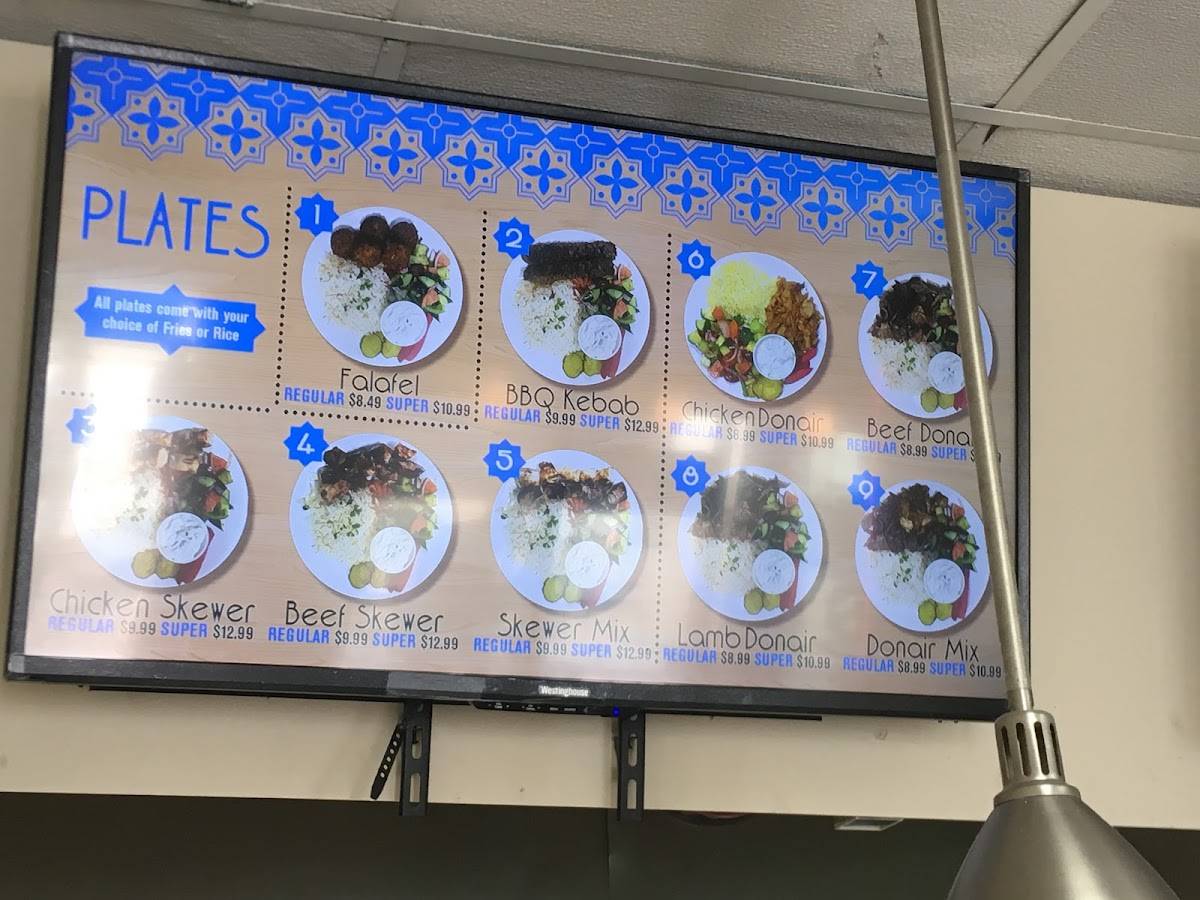 Menu at Shawarma Corner restaurant, New Westminster