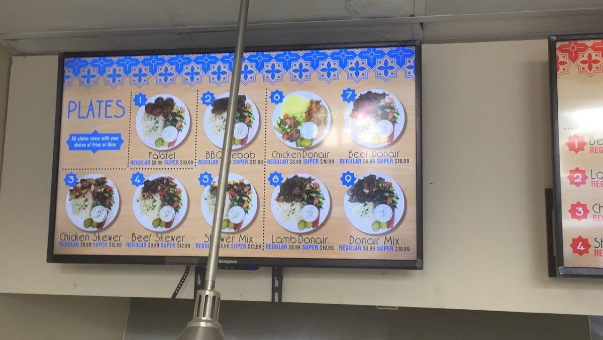 Menu at Shawarma Corner restaurant, New Westminster