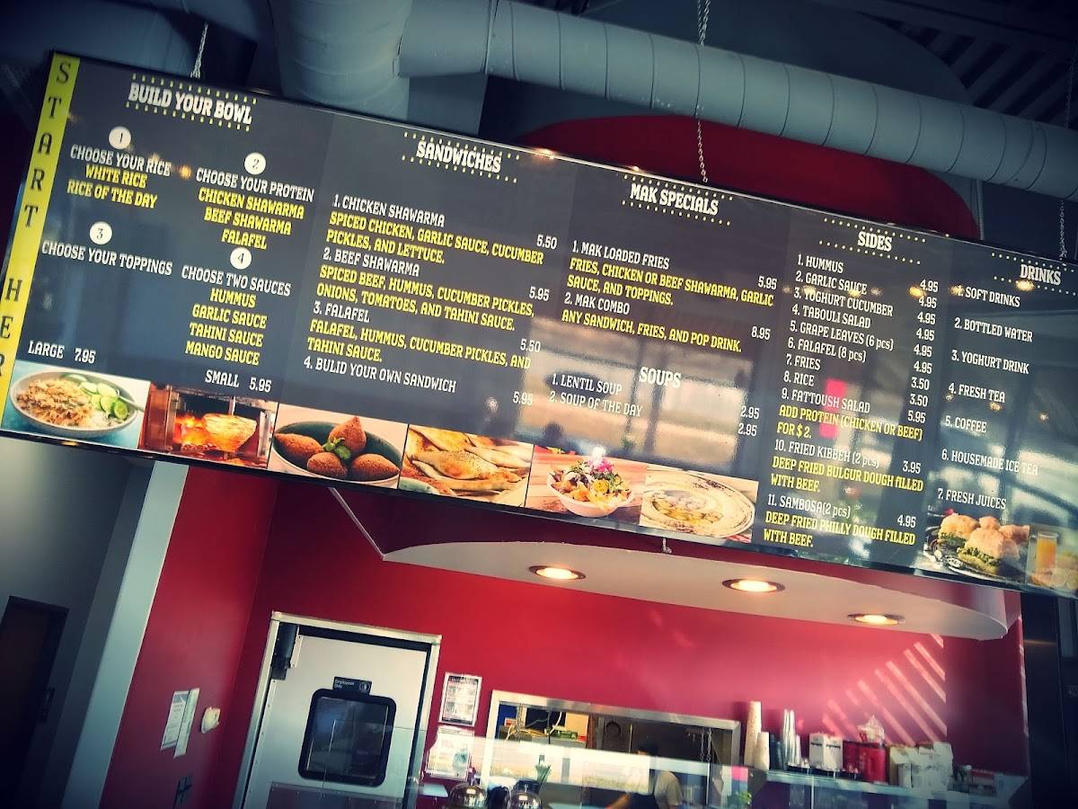 Menu at Shawarma Lounge Inc. restaurant, Southgate