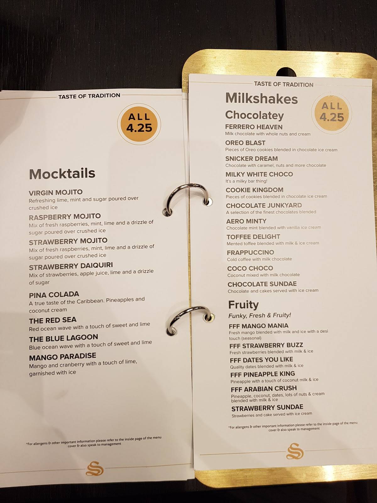 Menu at Shimlas Oldham restaurant, Oldham