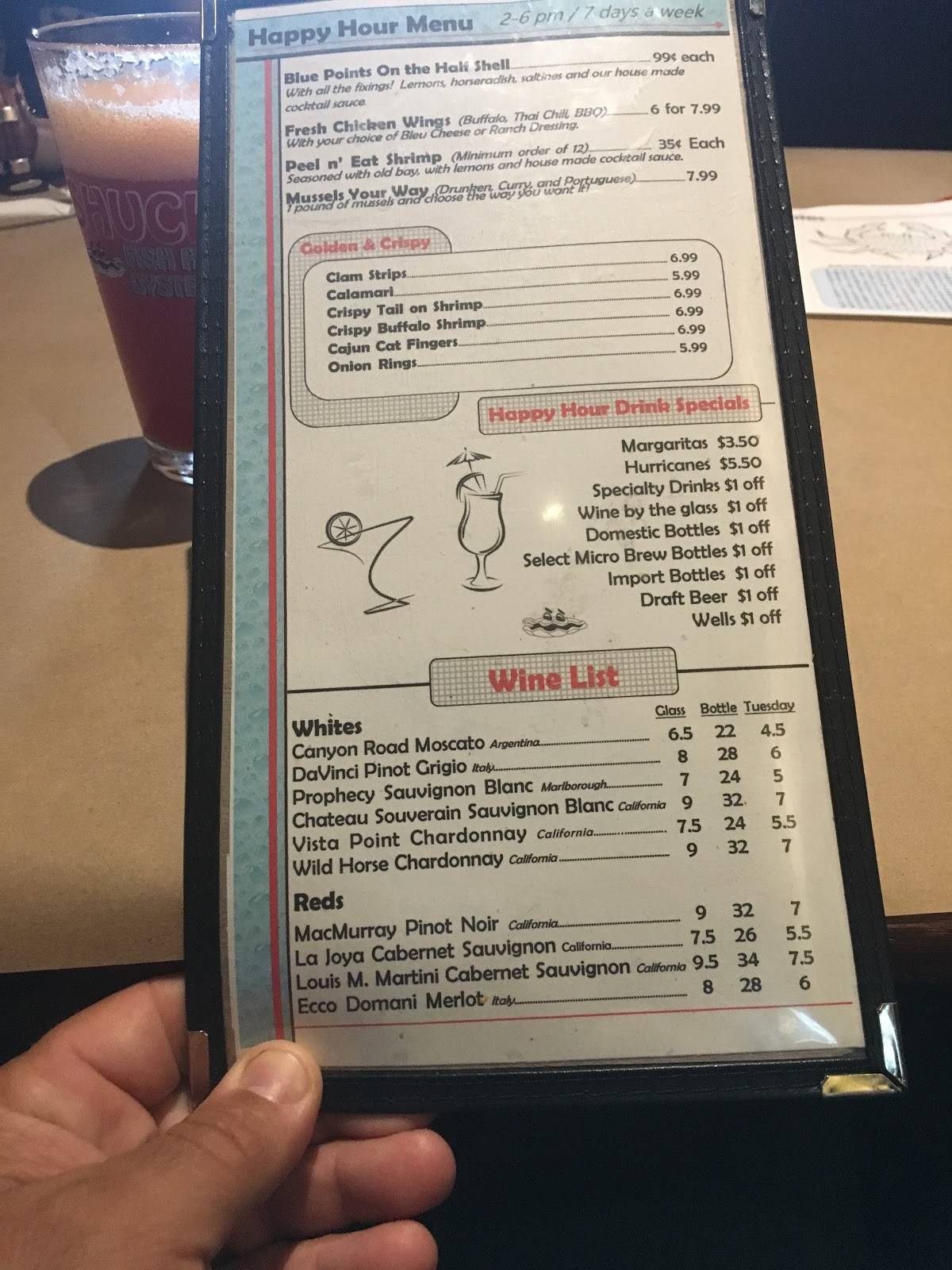 Menu at Shucks Fish House & Oyster Bar, Omaha, Leavenworth St
