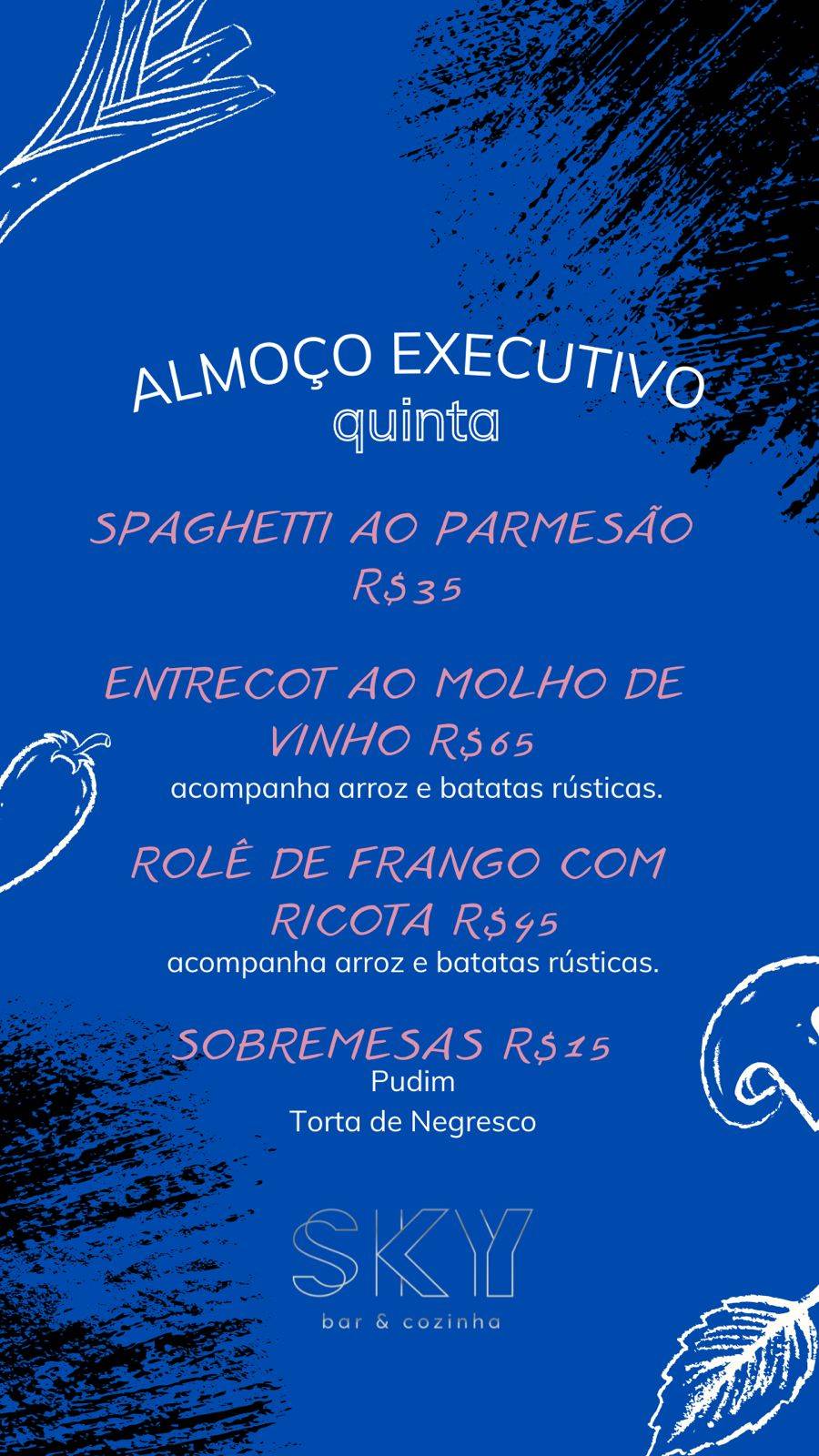 Menu em Sky Bar & Cozinha - Rooftop, Passo Fundo