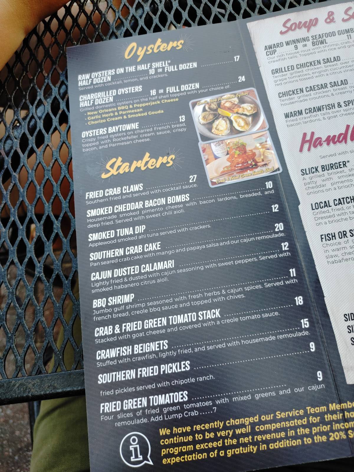 Menu at Slick Lips Seafood & Oyster House restaurant, Miramar Beach