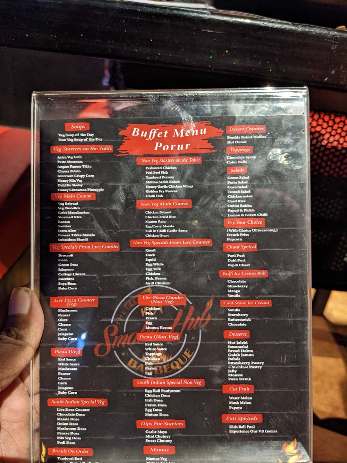 Menu at Smoke Hub Barbeque - Porur, Chennai