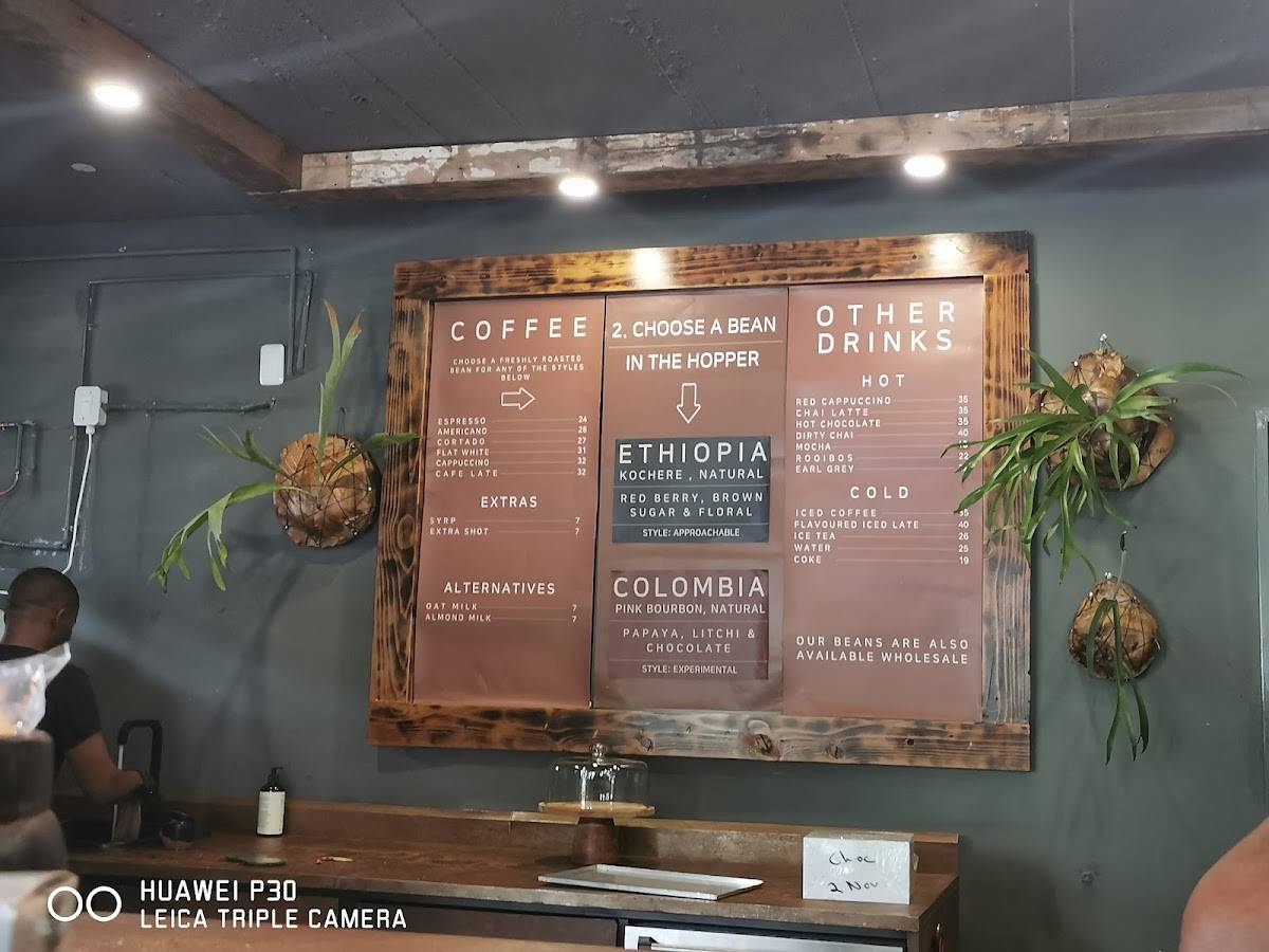 Menu at Sorcery Coffee Roasters Colbyn, Pretoria