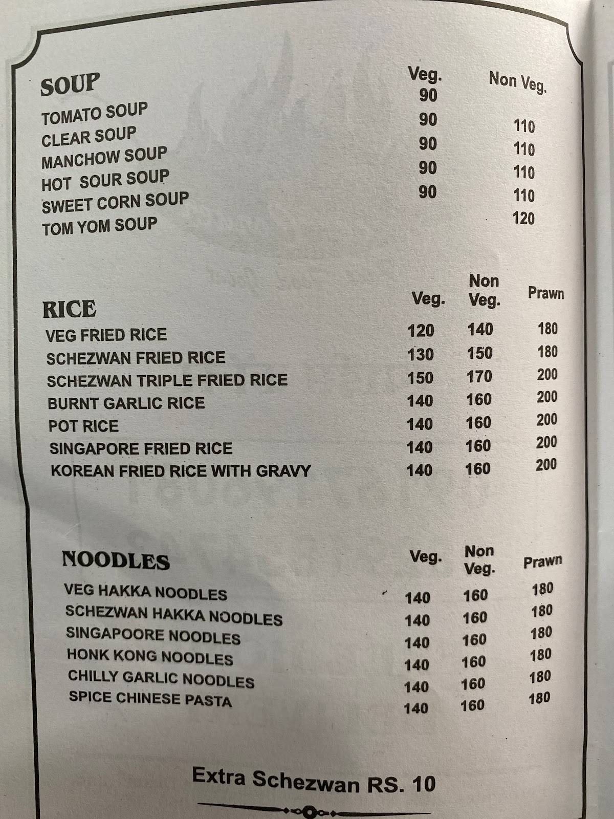 Menu at Spice corner, Mumbai, amboli andheri west Opposite mvm school