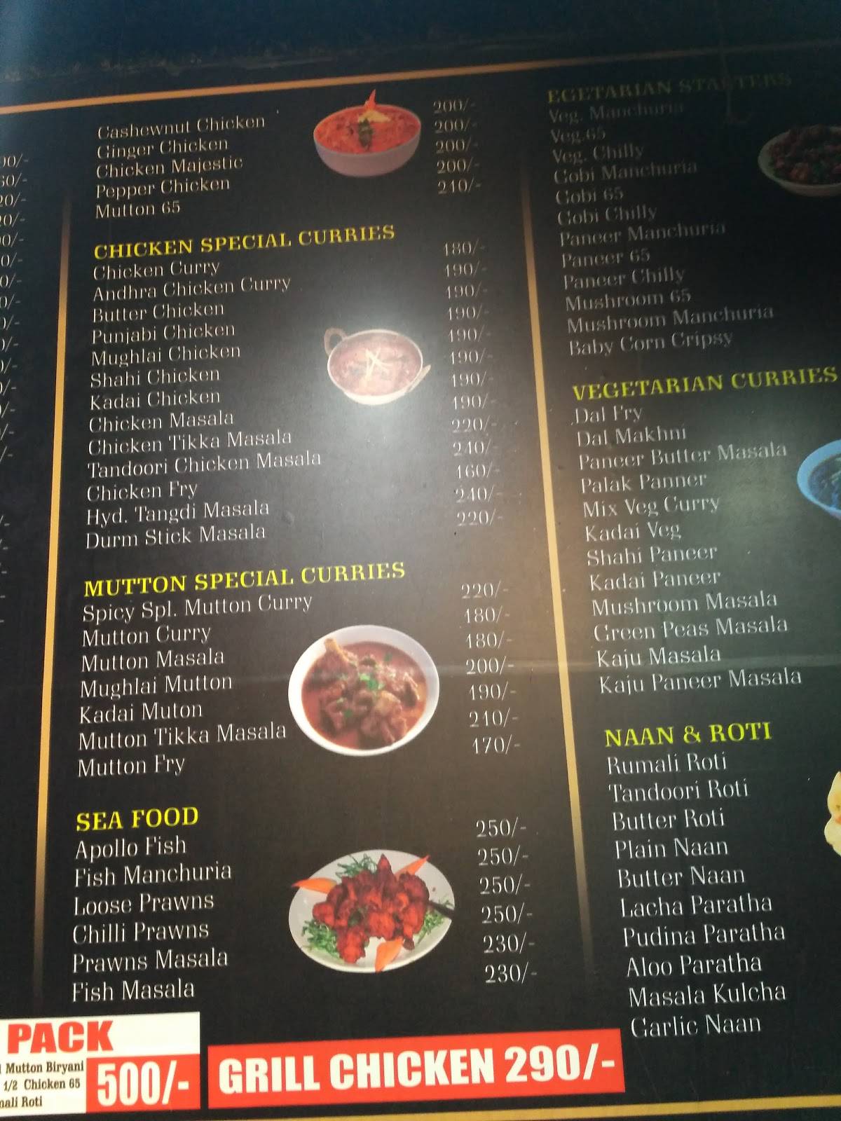 Menu at Spicy Restaurant, Hyderabad, Plot No. 8-3-231/W/73