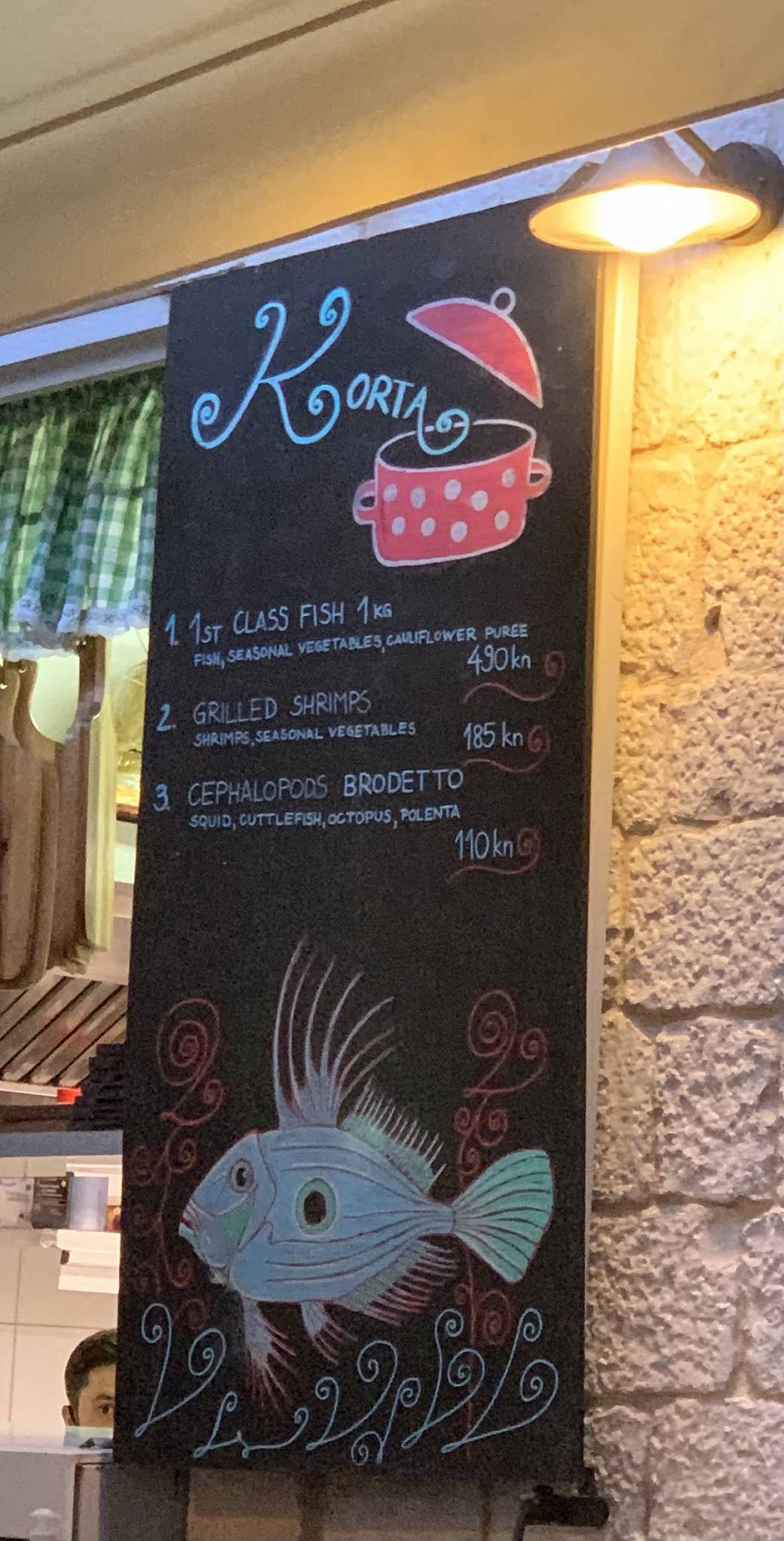 Menu at Konoba Korta restaurant, Split