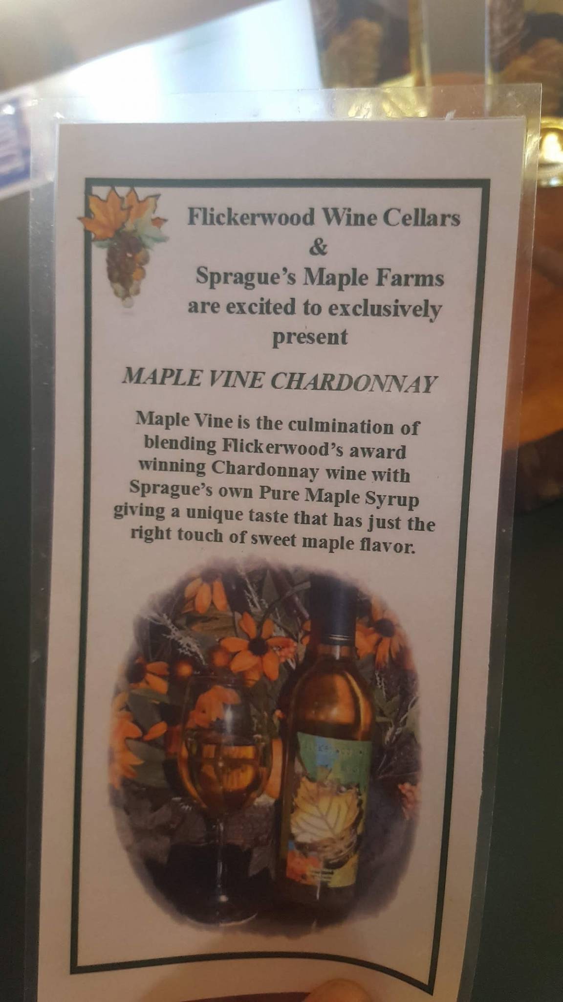 Menu at Sprague's Maple Farms restaurant, Portville