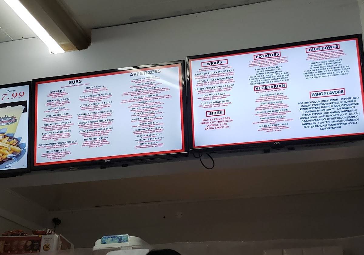 Menu at Sub City restaurant, Cleveland, Euclid Ave