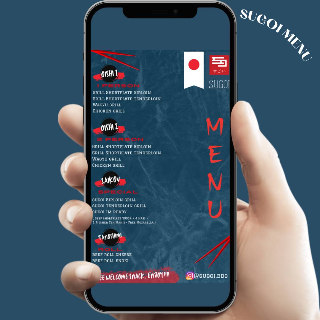 Menu at Sugoi Grill & Suki restaurant, Bandung