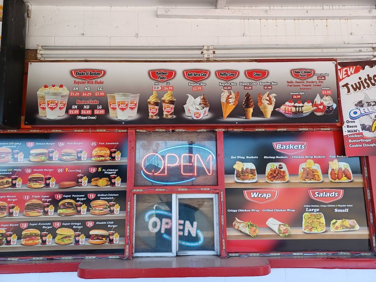Menu at Super Burger restaurant, Ceres
