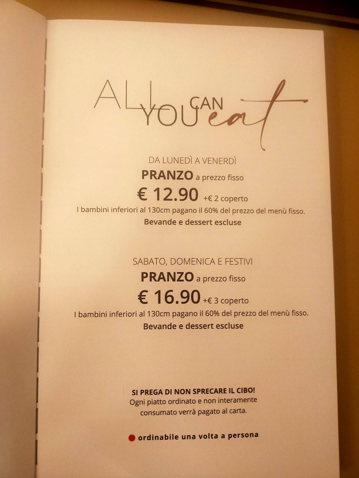 Menu da SushiTO ristorante, Mappano