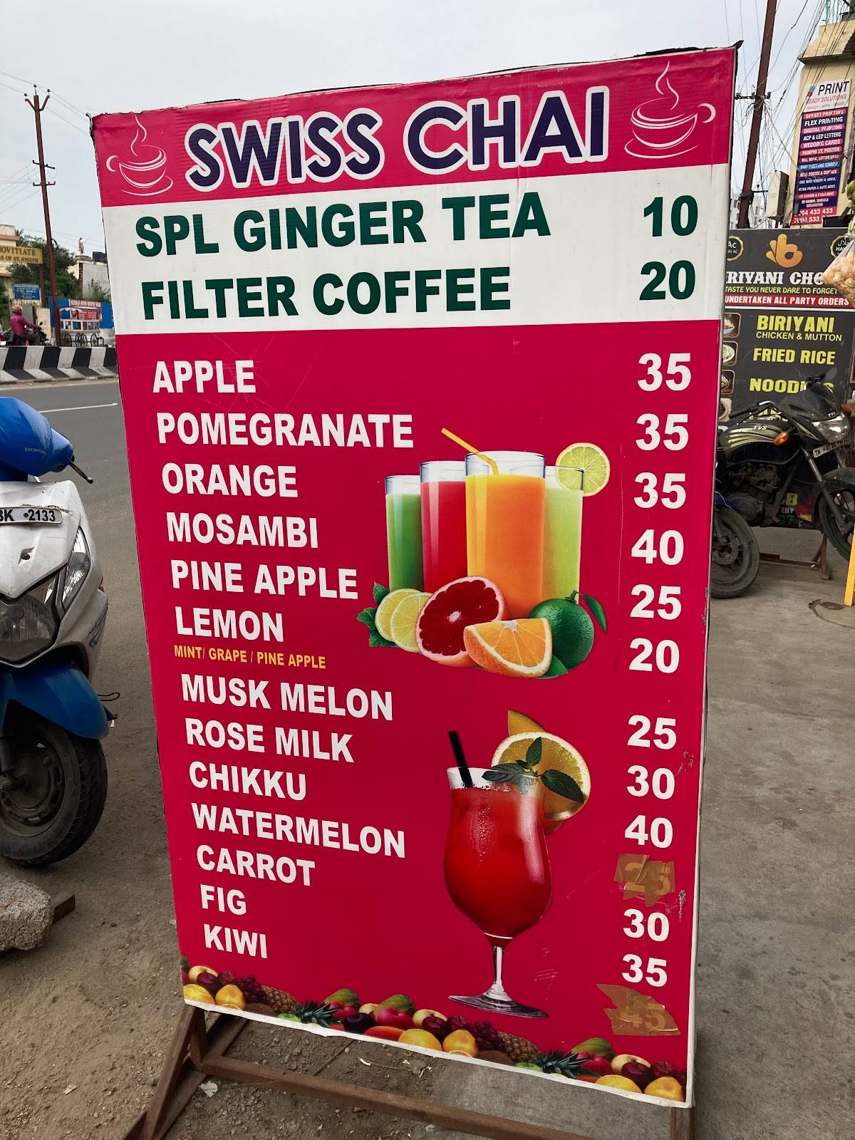 Menu at Swiss Chai, Chennai