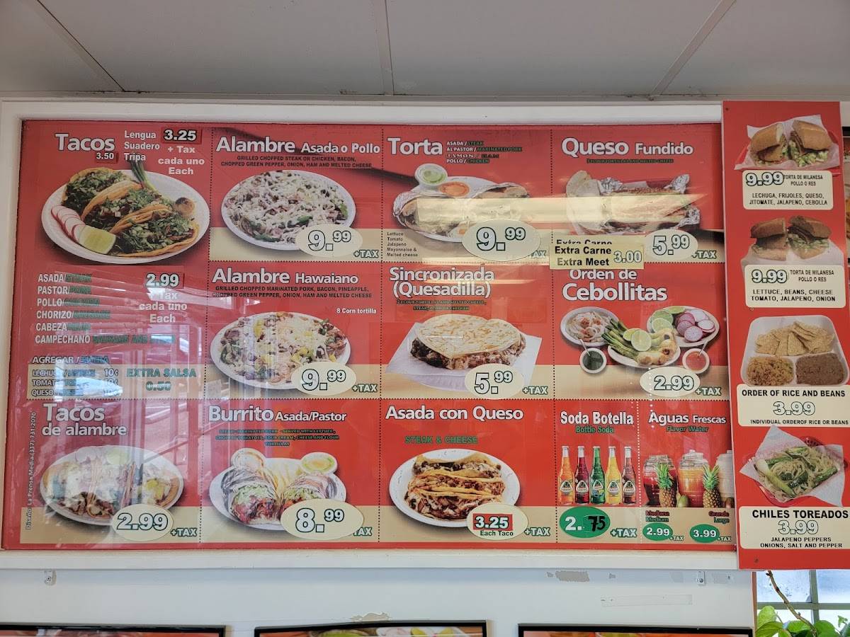 Menu at TACOS 46 restaurant, Indianapolis