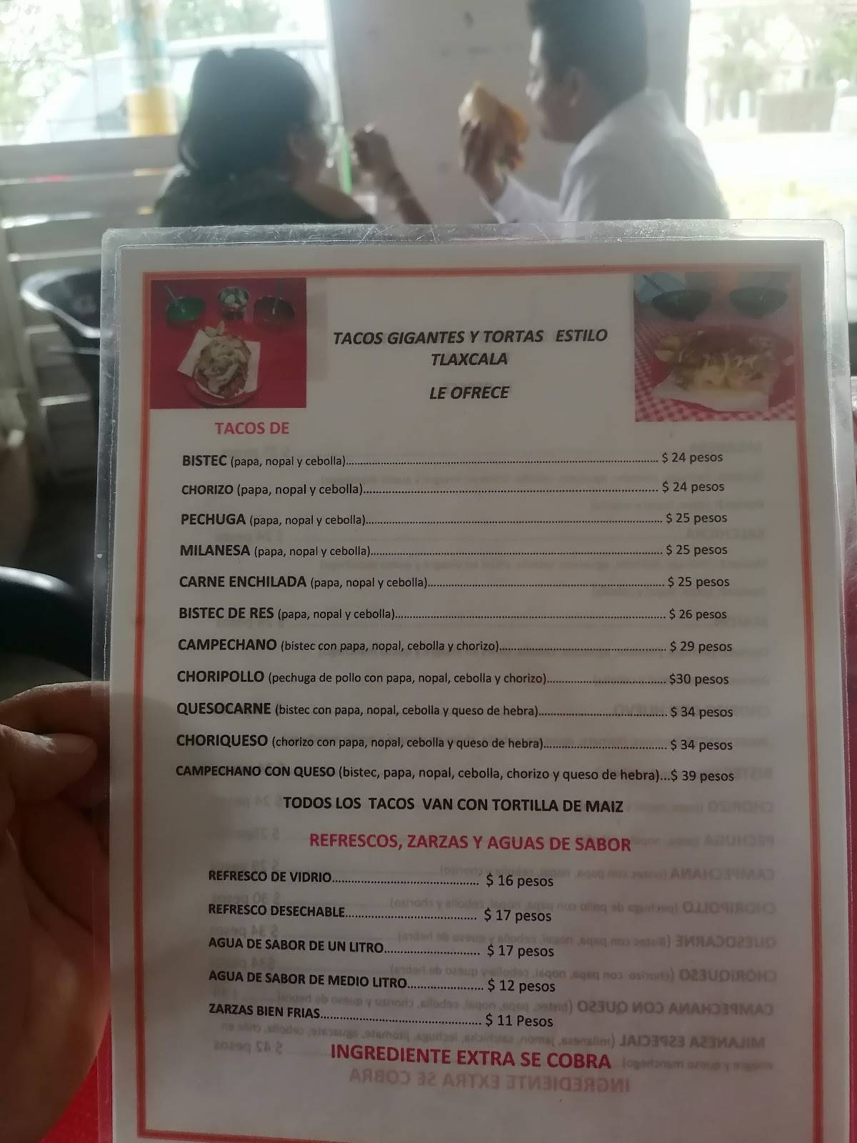 Menu at TACOS GIGANTES Y TORTAS restaurant, Túxpam de Rodríguez Cano