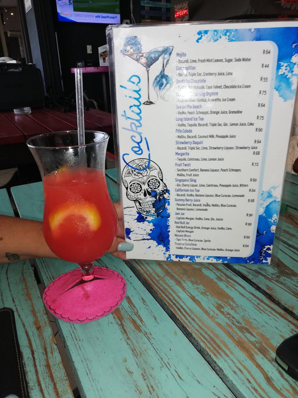 Menu at THE BEACH BAR, Scottburgh