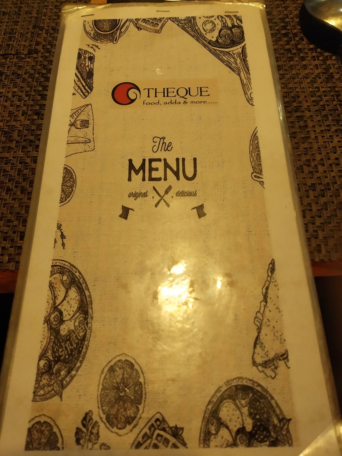 Menu at THEQUE, Purulia